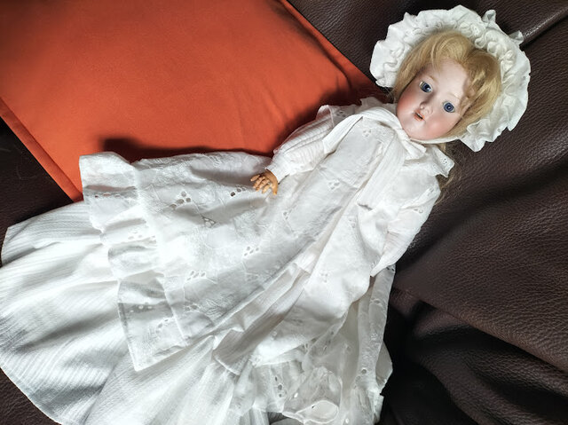 ドール背丈が60cm前後用 ベビードレス・レース上着・シュミーズ・ベビー帽 | iichi ハンドメイド・クラフト作品・手仕事品の通販