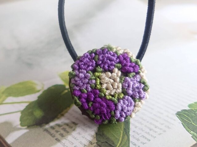 *Always*紫色の紫陽花ヘアゴム | iichi ハンドメイド・クラフト作品・手仕事品の通販