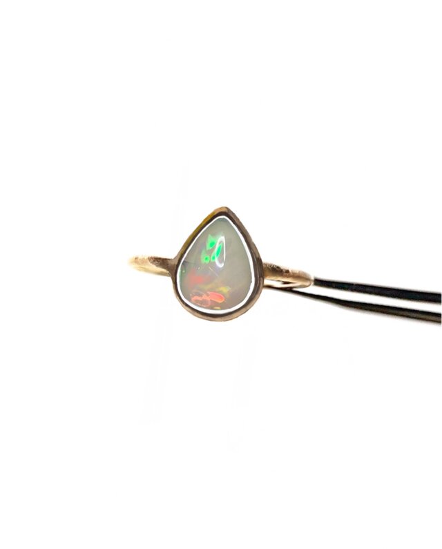 一点もの K18 Honeycomb Welo Opal リング No.12/ 受注制作 | iichi ハンドメイド・クラフト作品・手仕事品の通販