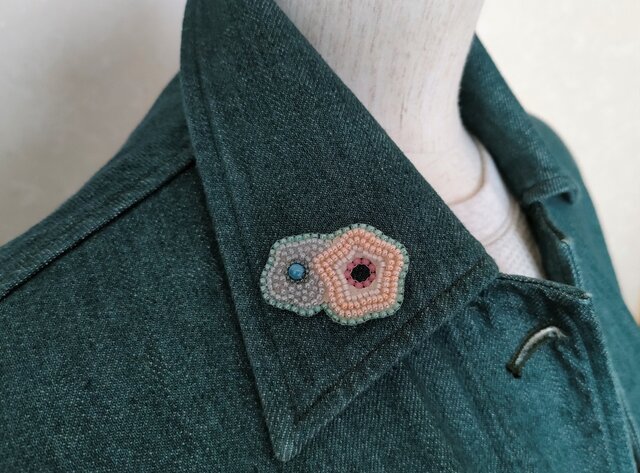 two flowers brooch | iichi ハンドメイド・クラフト作品・手仕事品の通販