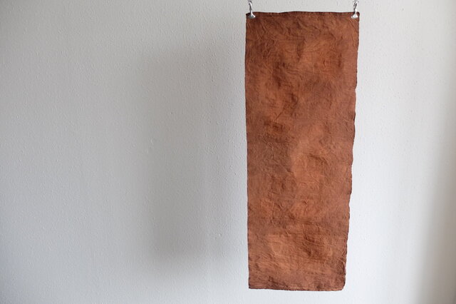 柿渋染め リネンクロス 36×100cm | iichi 日々の暮らしを心地よくするハンドメイドやアンティークのマーケットプレイス