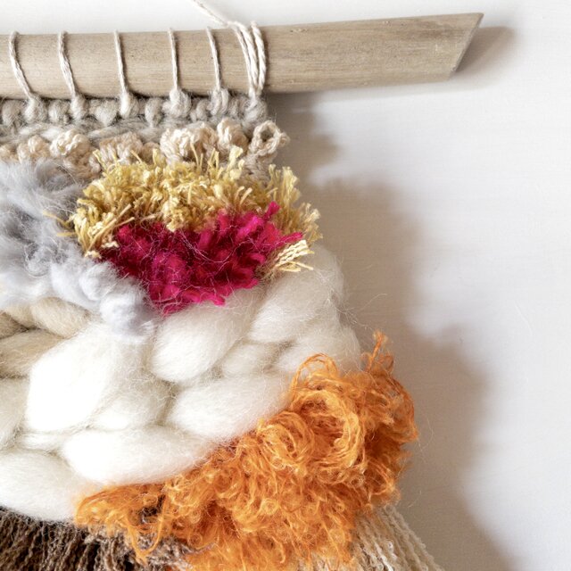 【一点もの】流木 ウィービングタペストリー『primitive, s.』 | iichi ハンドメイド・クラフト作品・手仕事品の通販