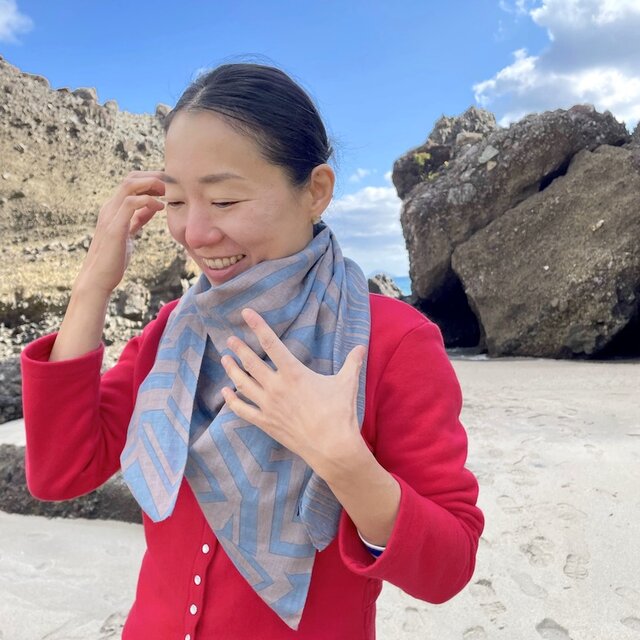 コットンスカーフ「ミチ」ととのえよう | iichi ハンドメイド・クラフト作品・手仕事品の通販