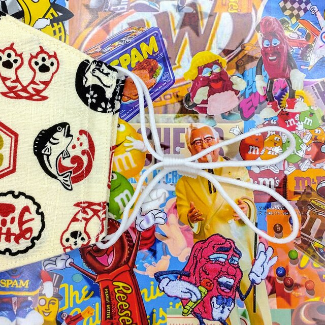 う078 和風♪猫紋☆立体マスク | iichi ハンドメイド・クラフト作品・手仕事品の通販