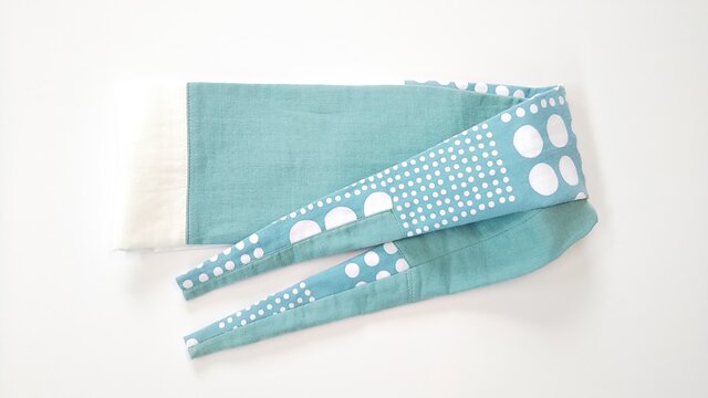 肌ストール さらし×ガーゼ あじさいブルーパッチ 約140cm | iichi ハンドメイド・クラフト作品・手仕事品の通販