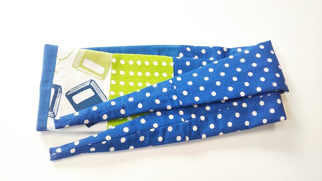 肌ストール さらし×ガーゼ 青色パッチ 約140cm | iichi ハンドメイド・クラフト作品・手仕事品の通販