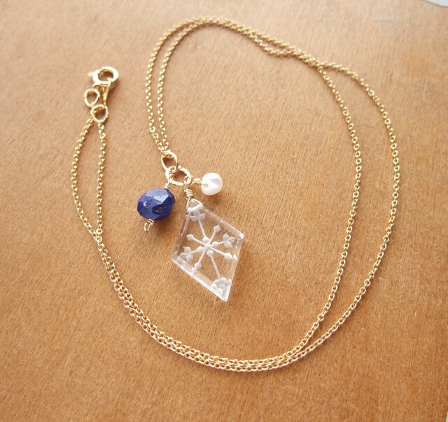 14kgf three colorクリスタルネックレス【CR-223N】 | iichi ハンドメイド・クラフト作品・手仕事品の通販