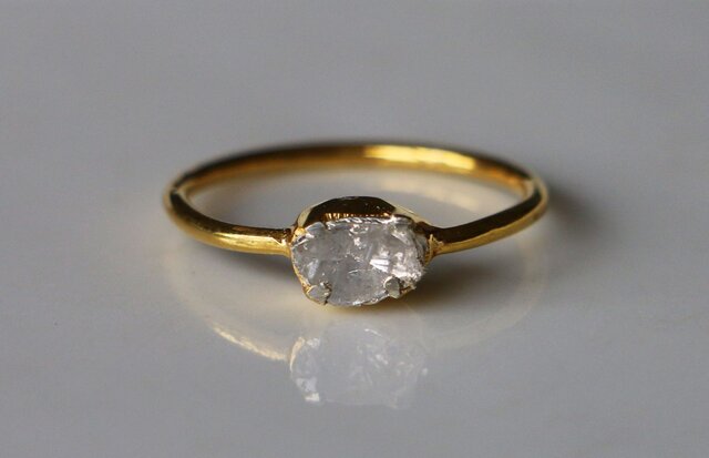 天然石＊スライスダイアモンド 指輪＊10号 GP | iichi 日々の暮らしを心地よくするハンドメイドやアンティークのマーケットプレイス