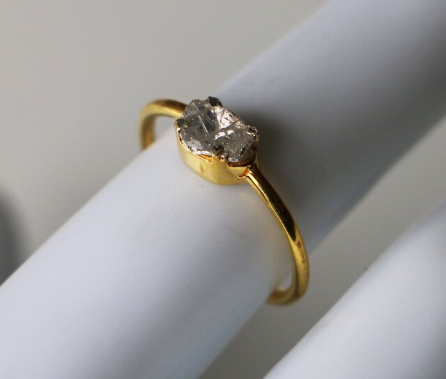 天然石＊スライスダイアモンド 指輪＊10号 GP | iichi 日々の暮らしを心地よくするハンドメイドやアンティークのマーケットプレイス