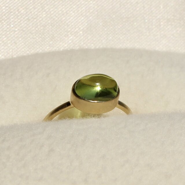 Peridot cabochon / K10YG | iichi ハンドメイド・クラフト作品・手仕事品の通販