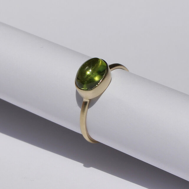 Peridot cabochon / K10YG | iichi ハンドメイド・クラフト作品・手仕事品の通販