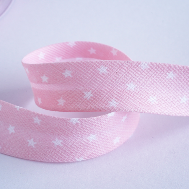 (1m) 20mm幅 星柄バイアステープ ピンク スペイン製 ＊ 女の子服、入園グッズ、パステルカラー | iichi ハンドメイド・クラフト作品・手仕事品の通販