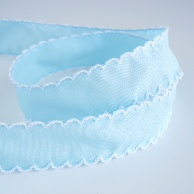 (1m) スカラップリボン 25mm 水色 | iichi ハンドメイド・クラフト作品・手仕事品の通販