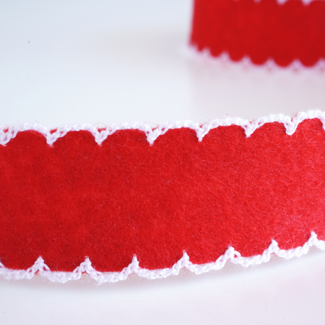 (1m) フェルトリボン 25mm スカラップ 赤 | iichi ハンドメイド・クラフト作品・手仕事品の通販