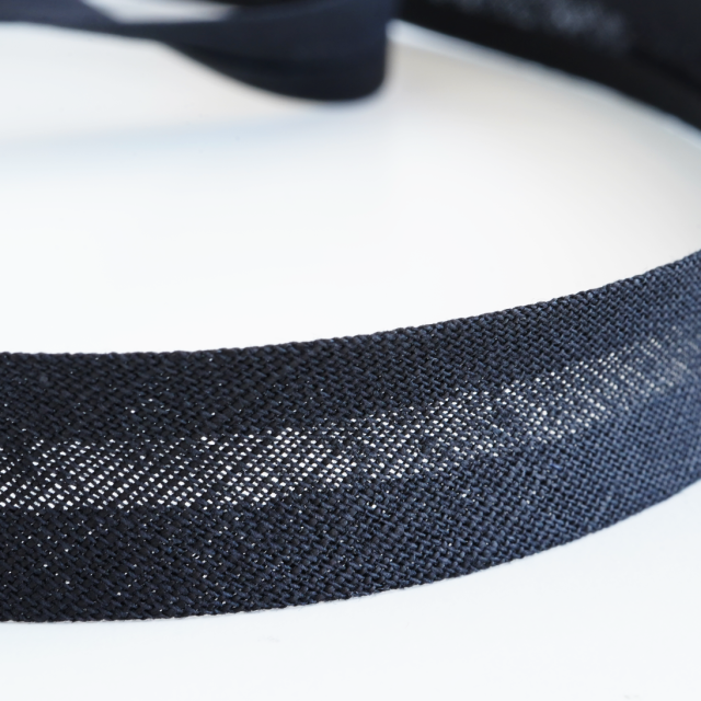 (1m) コットンリネン 両折バイアステープ 18mm ブラック スペイン製 ＊ 綿麻 黒 | iichi ハンドメイド・クラフト作品・手仕事品の通販