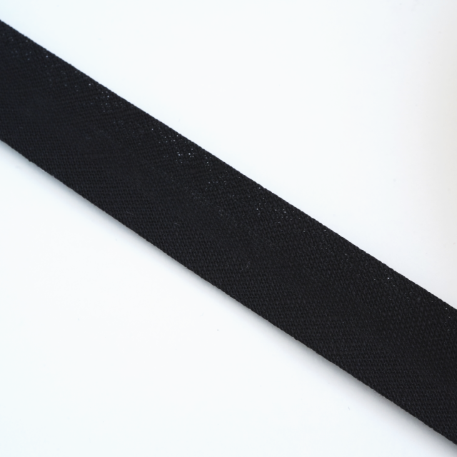 (1m) コットンリネン 両折バイアステープ 18mm ブラック スペイン製 ＊ 綿麻 黒 | iichi ハンドメイド・クラフト作品・手仕事品の通販