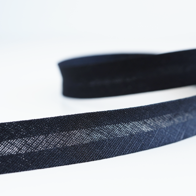 (1m) コットンリネン 両折バイアステープ 18mm ブラック スペイン製 ＊ 綿麻 黒 | iichi ハンドメイド・クラフト作品・手仕事品の通販