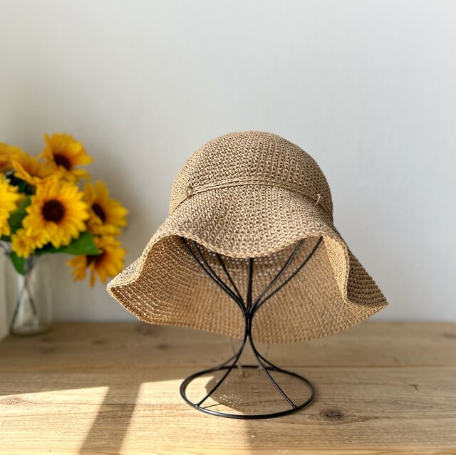 春夏ハット＊UVカット&2way＊ミディアムブリム＊SASAWASHI ささ和紙 | iichi ハンドメイド・クラフト作品・手仕事品の通販