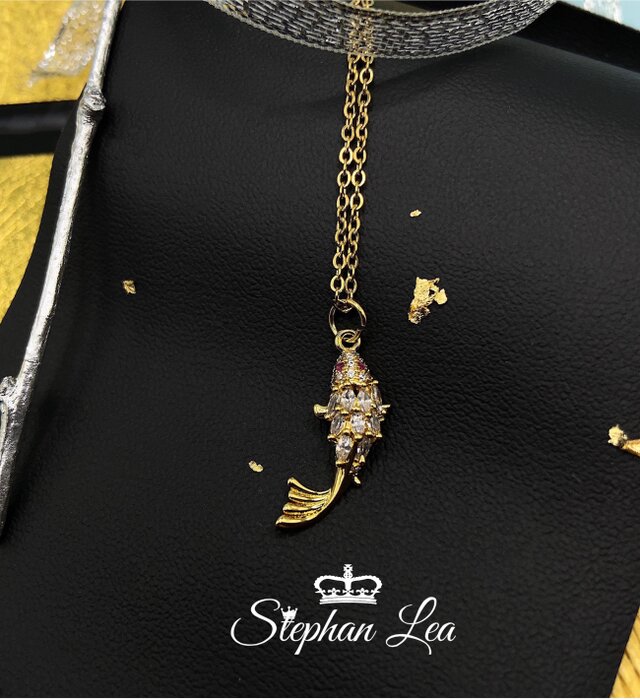 期間限定 Stephan Lea アレルギー対応〜18Kメッキキュービックジルコニア鯉のぼりゴールドネックレス | iichi ハンドメイド・クラフト作品・手仕事品の通販