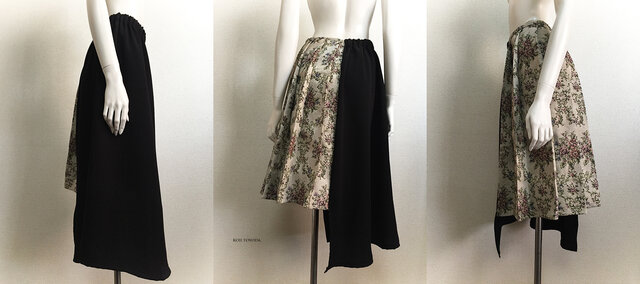 【1点もの・デザイン画付き】アシメトリーゴブラン織りプリーツスカート（KOJI TOYODA） | iichi ハンドメイド・クラフト作品・手仕事品の通販