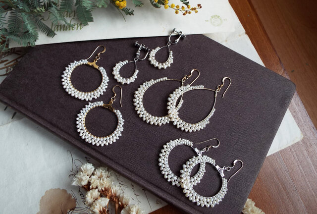 淡水パールイヤリング しずく（NEW） | iichi ハンドメイド・クラフト作品・手仕事品の通販