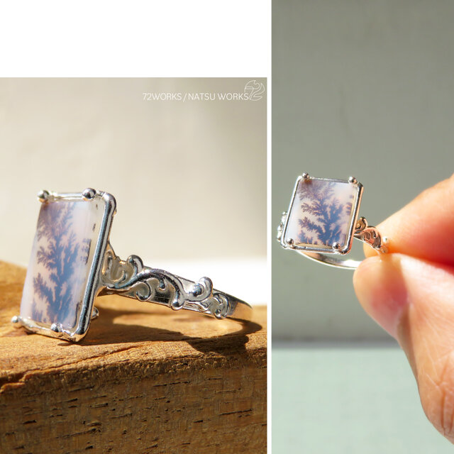 デンドリティック アゲートリング / Dendritic Agate Ring 3 | iichi 日々の暮らしを心地よくするハンドメイドやアンティークのマーケットプレイス