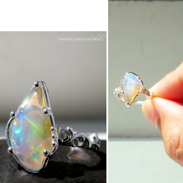 エチオピア オパール リング / rough Ethiopian Opal Ring ll | iichi ハンドメイド・クラフト作品・手仕事品の通販