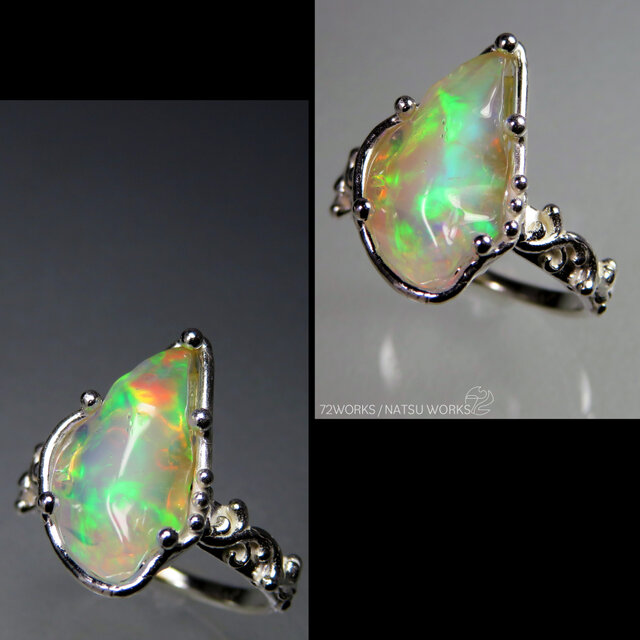 エチオピア オパール リング / rough Ethiopian Opal Ring ll | iichi ハンドメイド・クラフト作品・手仕事品の通販