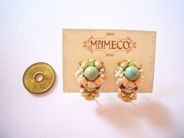 天然トルコ石のイヤリング（no-443） | iichi ハンドメイド・クラフト作品・手仕事品の通販