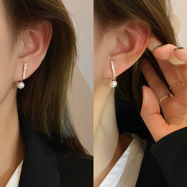 ピアス レディース パール 小さめ 金属アレルギー対応 CZダイヤモンド シルバー925 ポスト バックキャッチ かわいい | iichi ハンドメイド・クラフト作品・手仕事品の通販