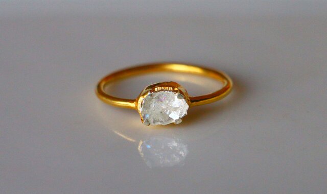 天然石＊スライスダイアモンド 指輪＊11号 GP | iichi 日々の暮らしを心地よくするハンドメイドやアンティークのマーケットプレイス