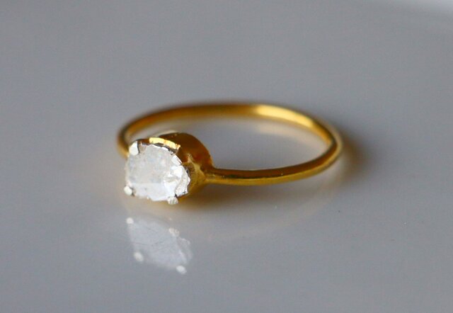 天然石＊スライスダイアモンド 指輪＊11号 GP | iichi 日々の暮らしを心地よくするハンドメイドやアンティークのマーケットプレイス