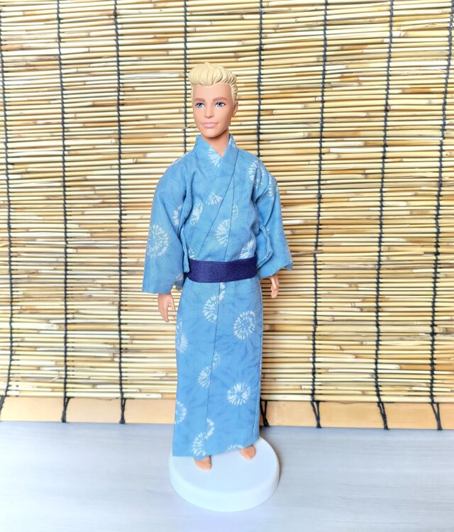 「青涼み…青藍」30cm男子ドール浴衣 | iichi ハンドメイド・クラフト作品・手仕事品の通販