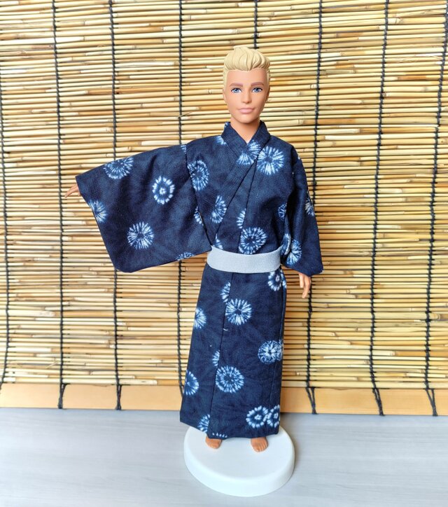 「青涼み…紺碧」30cm男子ドール浴衣 | iichi ハンドメイド・クラフト作品・手仕事品の通販