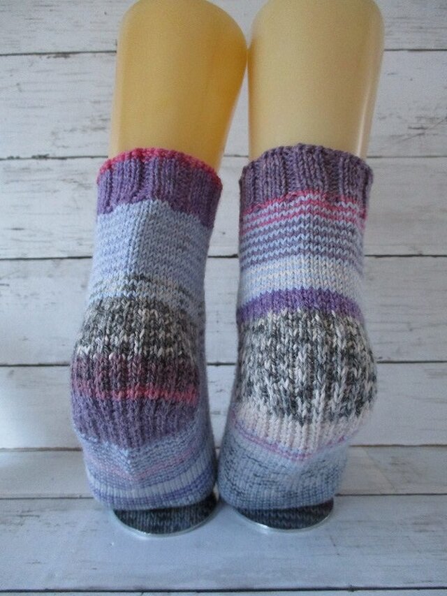 手編みサマーソックス Opal KFS 187 アハツェン& KFS 215 コットンアクア | iichi ハンドメイド・クラフト作品・手仕事品の通販