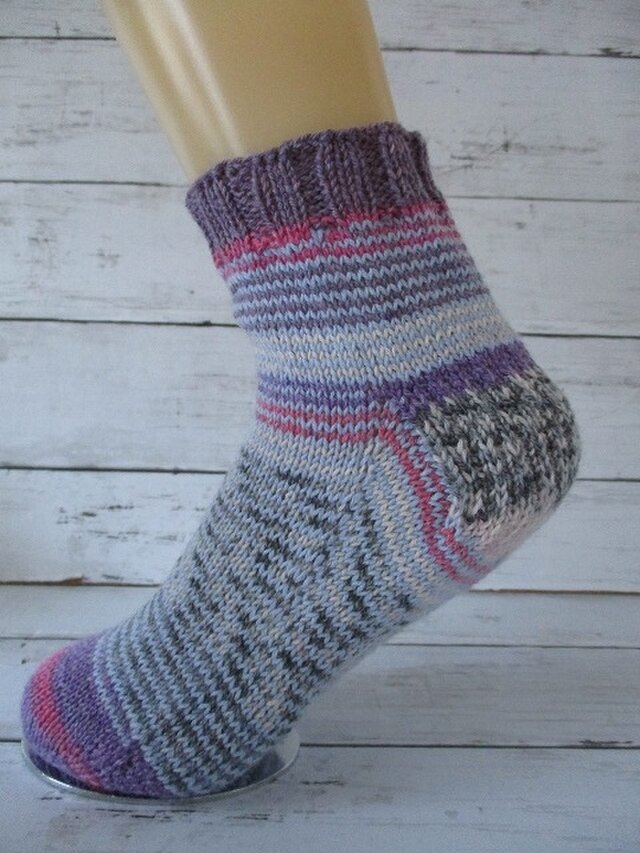 手編みサマーソックス Opal KFS 187 アハツェン& KFS 215 コットンアクア | iichi ハンドメイド・クラフト作品・手仕事品の通販