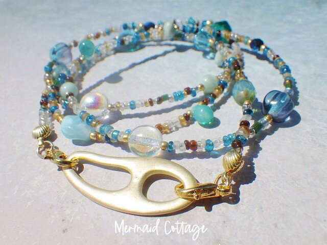 ☆4WAY☆Lagoon Lanyard Necklace II ロングネックレス＆グラスコード/眼鏡・マスクホルダー | iichi ハンドメイド・クラフト作品・手仕事品の通販