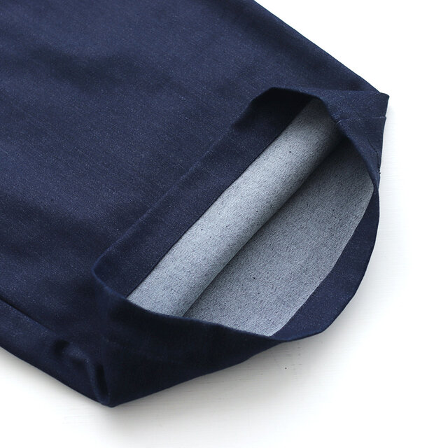 ワイドストレートパンツ 混紡デニム 総ゴム98cmまで ゆったりサイズ オールシーズン（ネイビー）PT30 | iichi 日々の暮らしを心地よくするハンドメイドやアンティークのマーケットプレイス