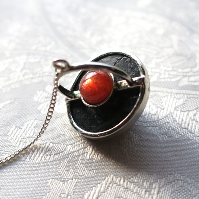 UFOペンデュラム(ペンジュラム) トルマリン＋サンストーン 占い ダウジング 浄化 | iichi ハンドメイド・クラフト作品・手仕事品の通販