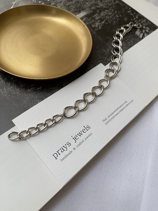 Metal Chain Bracelet:Color/Silver チャンキーブレス | iichi ハンドメイド・クラフト作品・手仕事品の通販