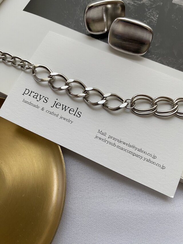Metal Chain Bracelet:Color/Silver チャンキーブレス | iichi ハンドメイド・クラフト作品・手仕事品の通販