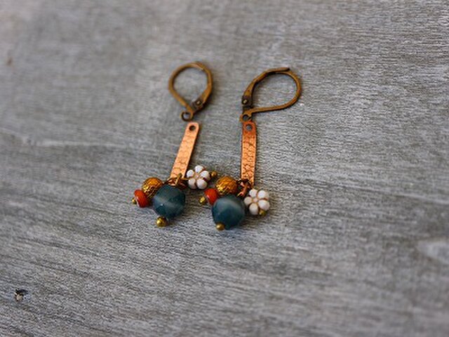 フランスヴィンテージ＊レトロ＊ヴィンテージチェコ＊真鍮＊イヤリング＊no.654 | iichi 日々の暮らしを心地よくするハンドメイドやアンティークのマーケットプレイス