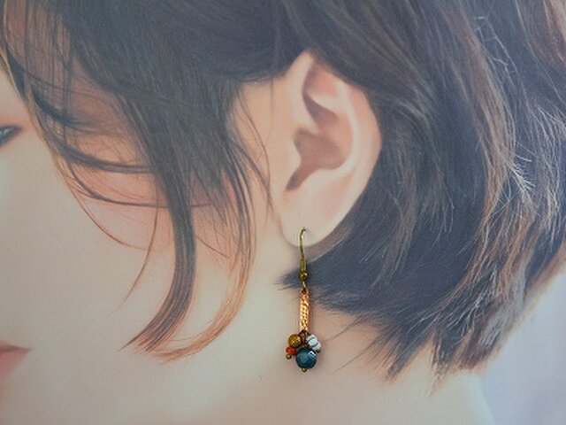 フランスヴィンテージ＊レトロ＊ヴィンテージチェコ＊真鍮＊イヤリング＊no.654 | iichi 日々の暮らしを心地よくするハンドメイドやアンティークのマーケットプレイス