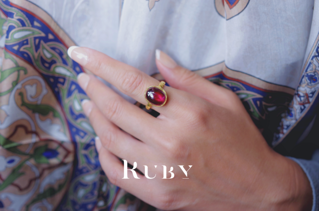 New ☆ 新作☆『ルビー』☆の世界でひとつの天然石リングsilver925 + 18kgp | iichi ハンドメイド・クラフト作品・手仕事品の通販