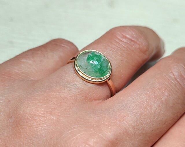 Emerald in quartz＊14kgf ring | iichi ハンドメイド・クラフト作品・手仕事品の通販