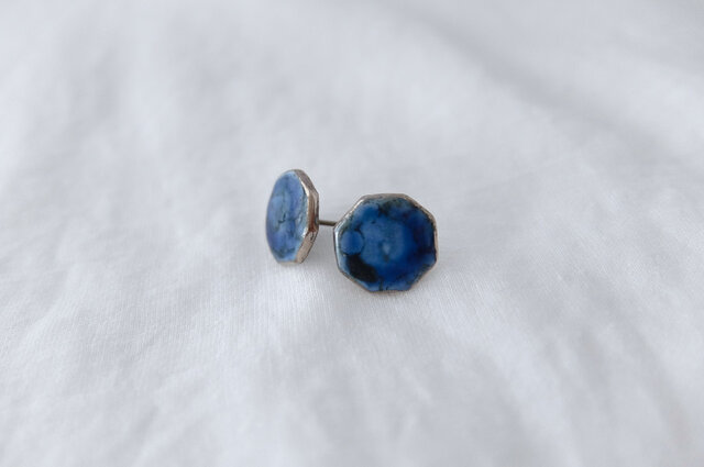 ピアス squarecut blue/gray | iichi ハンドメイド・クラフト作品・手仕事品の通販