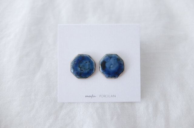 ピアス squarecut blue/gray | iichi ハンドメイド・クラフト作品・手仕事品の通販