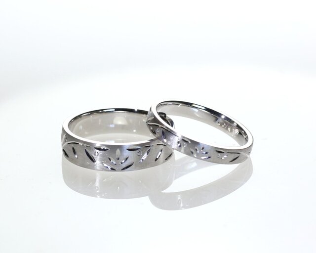 Pt900 手彫りリング(オリーブ) | iichi 日々の暮らしを心地よくするハンドメイドやアンティークのマーケットプレイス