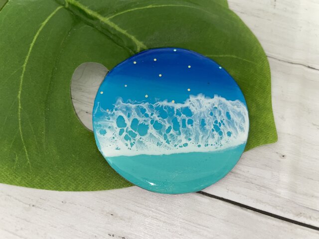 オーシャンアート 波レジンアート コースター 海 ブルー【CC-05】 | iichi ハンドメイド・クラフト作品・手仕事品の通販