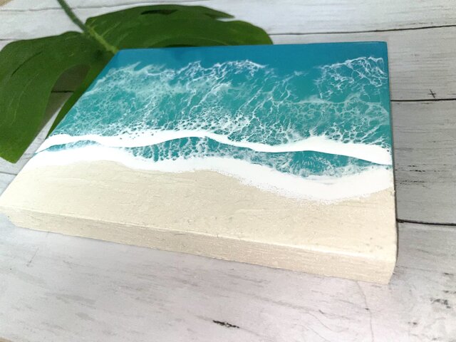 オーシャンアート 波レジンアート 海【長方形R-06】 | iichi ハンドメイド・クラフト作品・手仕事品の通販